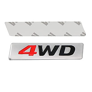 Nawpheki 4WD Emblem Badge Decals, Aluminum Alloy All Wheel Drive Car Side Fender Panel Sticker Replacement for Off Road SUV Auto Truck (Red/Black)