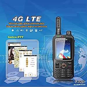 Inrico T320 4G Internet Mobile Radio WiFi Bluetooth Radio Unlocked GSM Compatible with Zello Real PTT Android 7.0 Network Radio