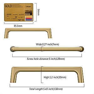 Amerdeco 10 Pack Champagne Bronze Cabinet Pulls 5 Inch(128MM) Hole Centers Kitchen Cabinet Handles Hardware Kitchen Handles for Cabinets Cupboard Handles Drawer Pulls ZH0041