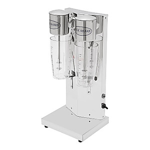VPABES Electric Milkshake Maker, Commercial Stainless Steel Milk Shake Machine Drink Mixer Adjustable Speed Malt Maker Machine Smoothie Milk Foam Tea Mixer Blender + Cups (2 Head)