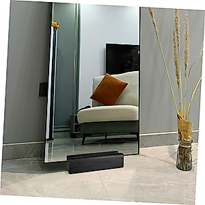 IMIKEYA Full Length Mirror Stand, Wooden Floor Mirror Base Dressing Mirror Holder Support Picture Frame Rack Wood Artwork Display Bracket for Bedroom Living Room Black