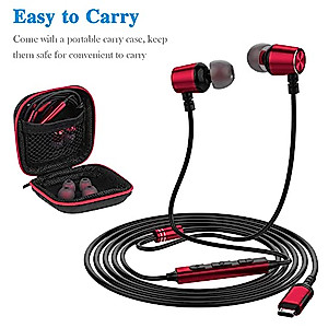 USB C Headphones for iPhone 15 Pro Max Samsung S20 FE S21 S22 S23 Ultra Z Flip Fold,APETOO HiFi Stereo in-Ear Type C Earphones Magnetic USB-C Earbuds with Mic Noise Canceling for Google Pixel Oneplus