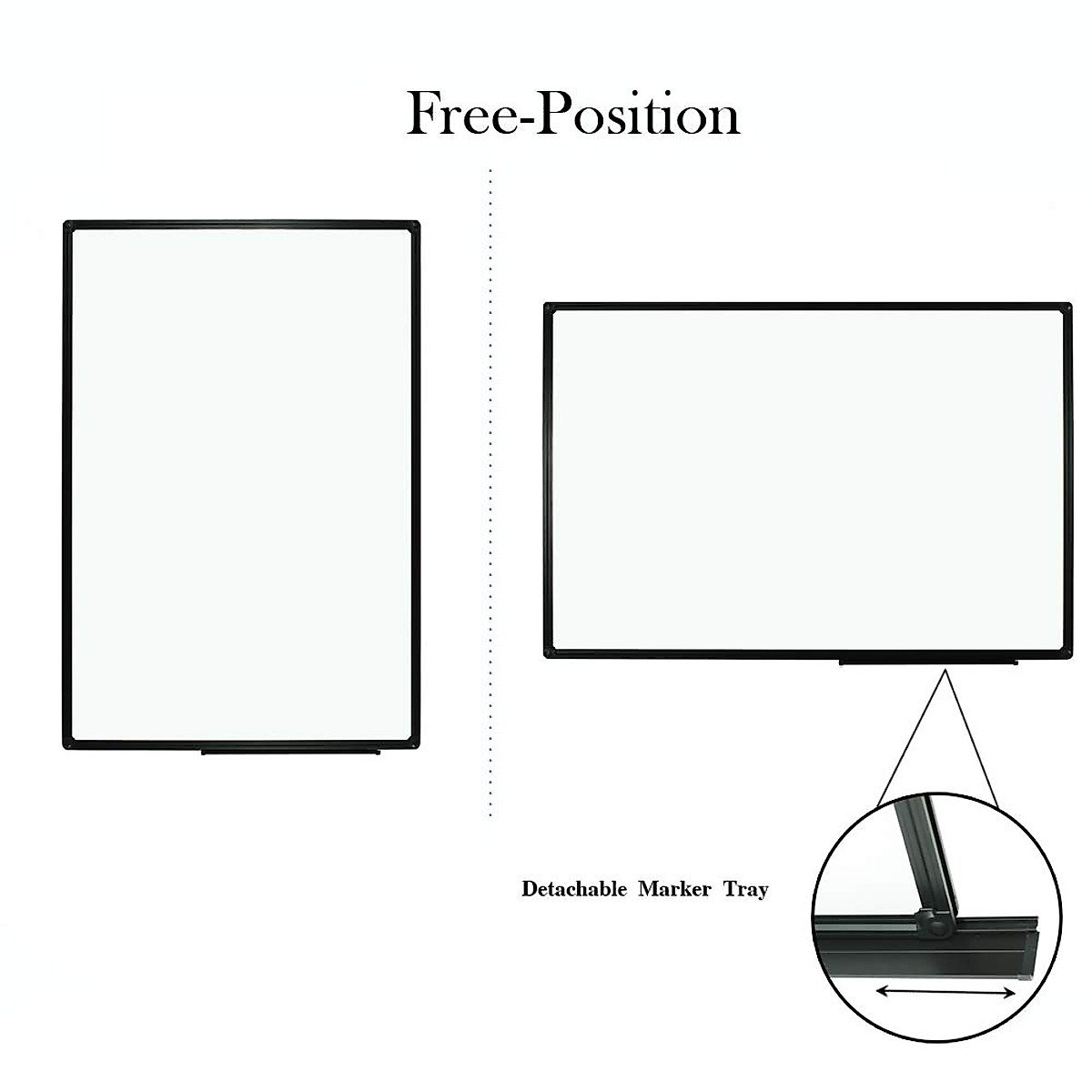 JILoffice Magnetic Whiteboard/White Board, Dry Erase Board 36 x 24 Inch, Black Aluminum Frame Wall Mounted Board for Office Home and School