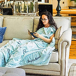 Mom's Time Out Velvet Luxury Throw Blanket 50x60 Soft Sentiments Teal