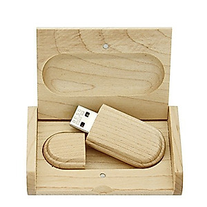 10PCS Maple Wood 2.0/3.0 USB Flash Drive with Wooden Box（Free Laser Engraving Logo） (2.0/16GB)