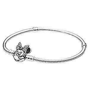 Fashion Cartoon Heart Clasp Snake Chain Silver for Women Gift for Women Or Man