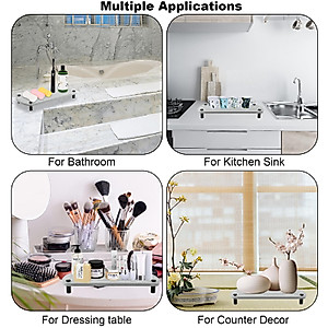 Joylifeboard Instant Dry Sink Organizer, Water Absorbing Stone Sink Tray,Diatomaceous Earth Fast Drying Stone Sink Caddy, Bathroom Counter Dry Stone Tray for Soap Sponge Cup