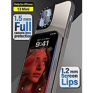 VIROMO Mirror Case for iPhone 13 Mini (ONLY) with Screen Protectors [2 Pack], Shockproof Soft Corners, Bye Bye Pocket Mirror, Cute Slim case for Girls, Womens