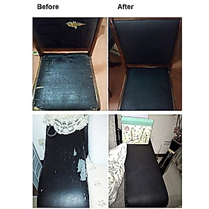 Self Adhesive Leather PU Fabric Repairing Patches for Sofa, for Car Seats, for Clothing (Width 19.6" x Length 53.9") (Black) Folded Packed