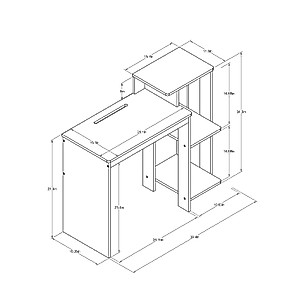 ROCKPOINT Efficient Small Black Computer Desk with Slot and Printer Shelves, for Small Home Office Bedroom, Homework and School Studying Writing Desk for Student with IPAD Slot, Laptop Desk