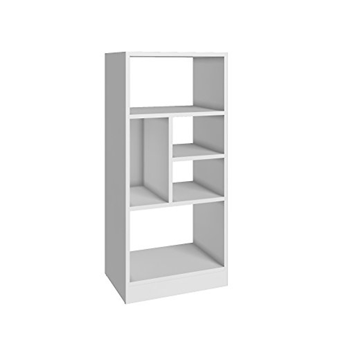 Manhattan Comfort Valenca 2.0 Collection Modern Decorative Free Standing 5 Shelf Bookcase with Open Shelf Design, White