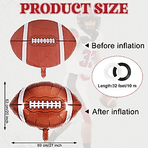 27 Inch Football Balloons, 6 Pcs Football Foil Balloons - Super Bowl & Tailgate Party Decor
