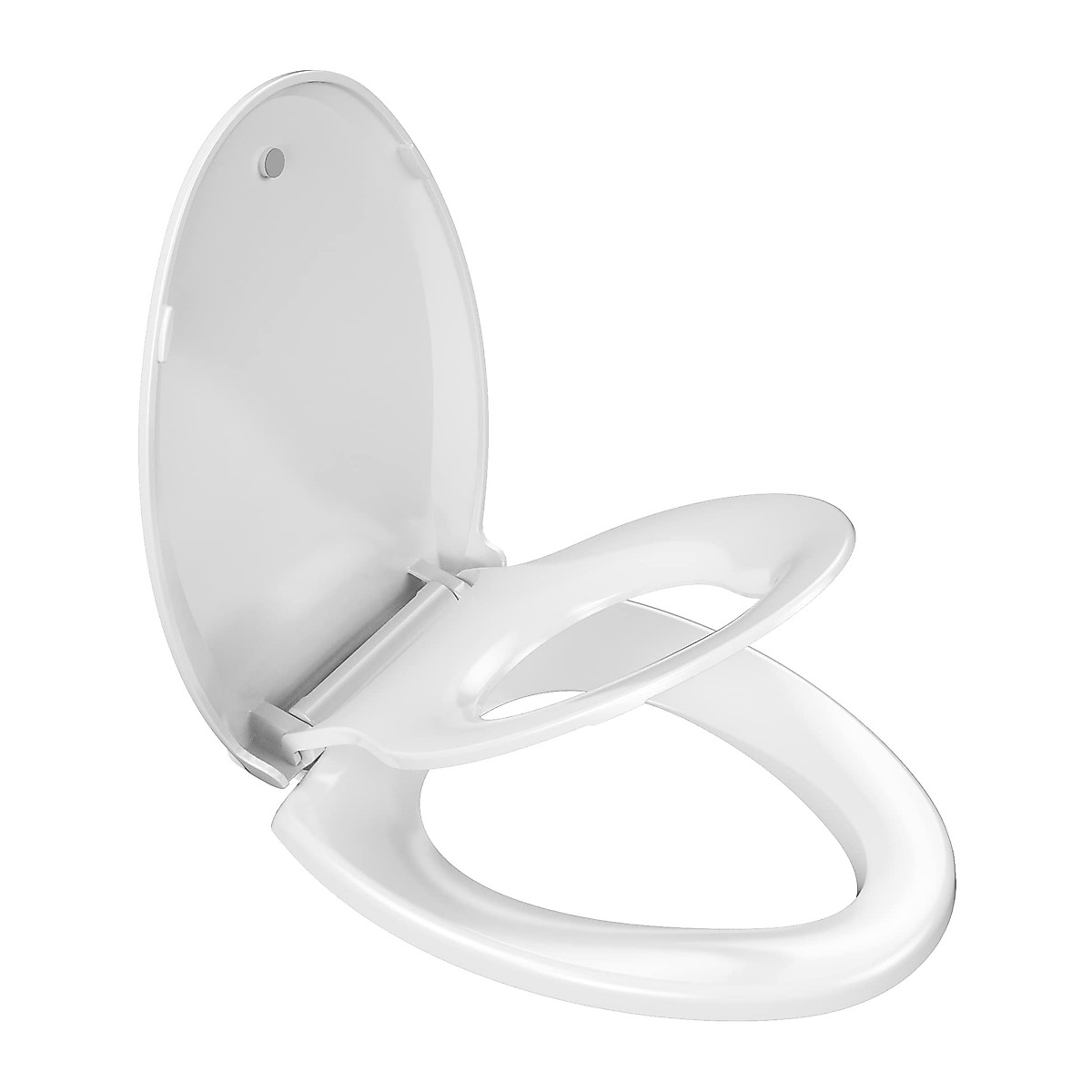 YASFEL Toilet Seat with Toddler Toilet Seat Built in, Plastic, Elongated Slow Close with Magnets For Potty Training For Kids & Adults (White, 18.5”)