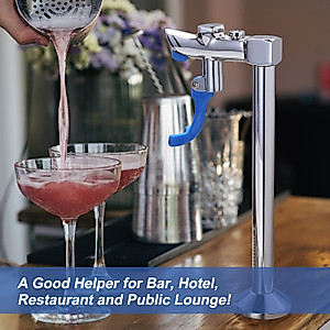 WOWOW Glass Filler Faucet, 9-Inch Push-Back Water Filler Faucet Deck Mount Pedestal Glass Filler Water Station, Stainless Steel Drinking Water Filling Faucet for Bar Hotel Restaurant Cafes