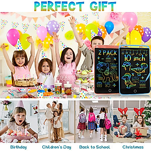 2 Pack LCD Writing Tablet - 10 Inch Doodle Scribbler Board Colorful Screen Drawing Pad, Learning Educational Toy Gift for 3 4 5 6 7 8 Years Old Girls Boys Toddlers