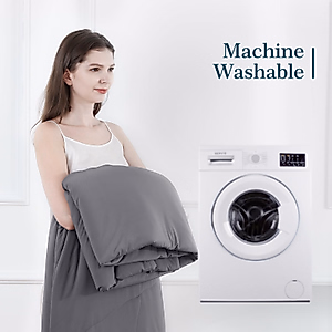 Elegear Revolutionary Cooling Comforter Queen Absorb Body Heat to Keep Cool, Cooling Blanket for Hot Sleepers Japanese Arc-Chill 3.0 Cool Tech Fabric Summer Comforter Hypo-Allergenic Cool Quilt - Gray