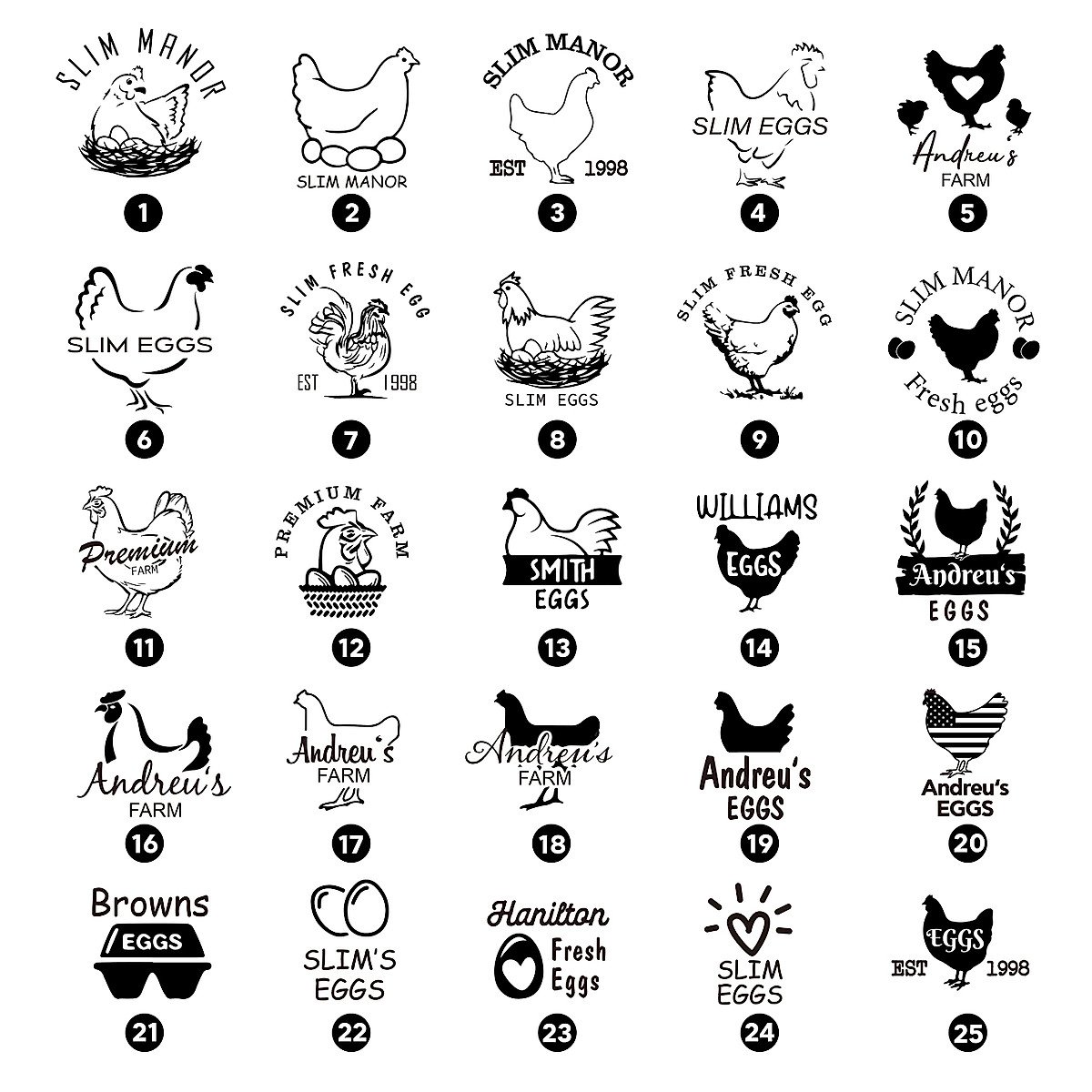 STAMTECH Egg Stamps for Fresh Eggs - Make Your Mark on Farm Fresh Eggs with Custom Egg Stamp Customizable and Easy to Use for Homegrown Eggs and Kitchen Creations