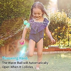 WHDPETS Reusable Water Balloons for Kids Water Bombs Splash Balls for Pool, Refillable Quick Fill Self Sealing for Water Fight Game, Water Park, Summer Party, 6 PCS