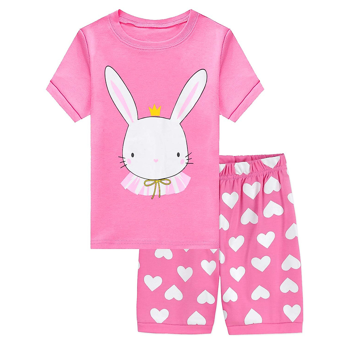 Little Girls Pajama Cute Rabbit Pjs Cotton Summer Short Sets Toddler Pjs Clothes Size 4t 5t
