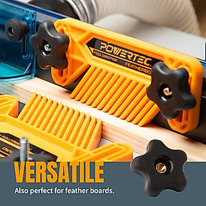 POWERTEC 71121V T Track Knob Kit w/Threaded Knobs and 5/16”-18 T Track Bolts, 16 Piece Set, T Track Accessories for Woodworking Jigs and Fixtures