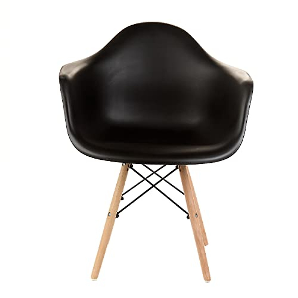+gardenlife | Eames Nordic Chair Mid Century Design Dining Plastic Armchair | Set of 2 | Black