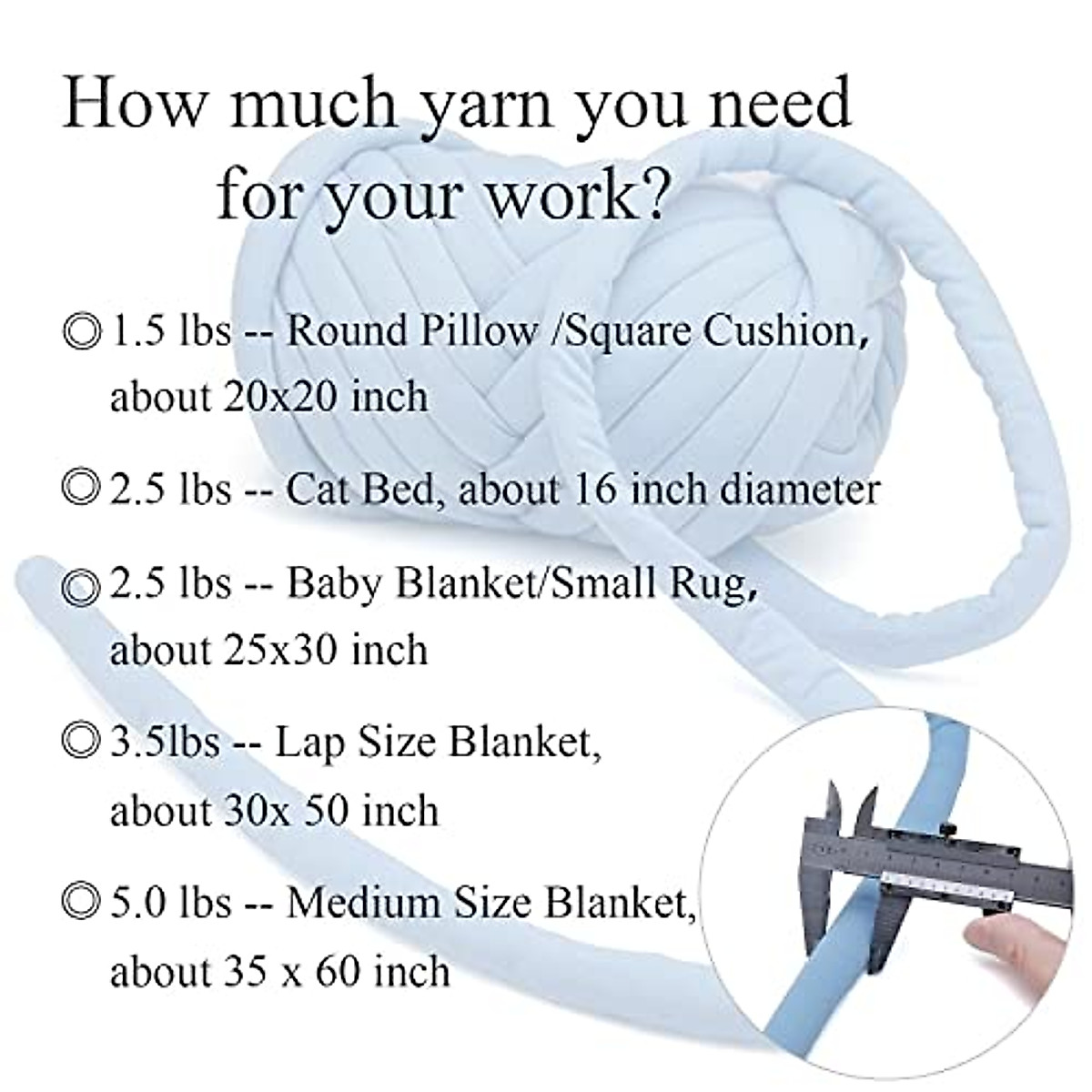 GULAKY Chunky Giant Cotton Tube Yarn Super Soft Thick for Handmade DIY Arm Knitting Blanket Yarn Merino Wool Alternative Home Decor,Blue,1lb