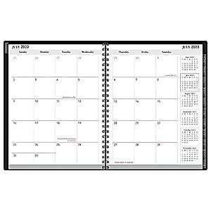 2023-2024 Office Depot® Brand 14-Month Weekly/Monthly Academic Planner, Horizontal Format, 8" x 11", 30% Recycled, Black, July 2023 to August 2024