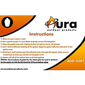 Aura outdoor products High Temp Replacement Gasket for Large Egg Grills, Peel and Stick! - Big Green Egg, Kamado Joe and More