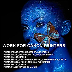 ColorInk PGI-5 CLI-8 Large Capacity Ink Cartridges PGI5 CLI8 New Updated Chips Replacement for Canon PIXMA iP4200 iP4500 iP5200 MP-500 MP-530 MP-830 MP-950 MX-850 (PGBK2,BK2 C2 M2 Y2,Total 10 Pack)