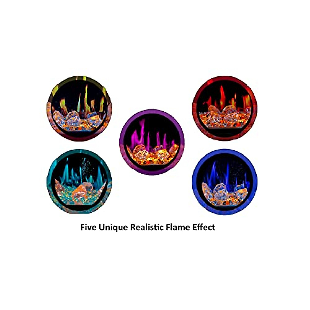 Litedeer Homes Latitude 45" Smart Electric Fireplace with App, Crackling Fire Sounds, Reflective Amber Glass, Black - ZEF45XA