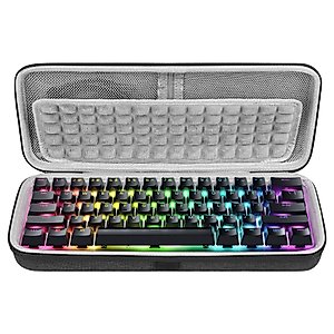 Geekria 60% Compact Keyboard Case, Hard Shell Travel Carrying Bag for 61 Keys Computer Mechanical Keyboard, Compatible with Logitech G PRO X 60, Razer Huntsman Mini 60%, RK Royal KLUDGE RK61