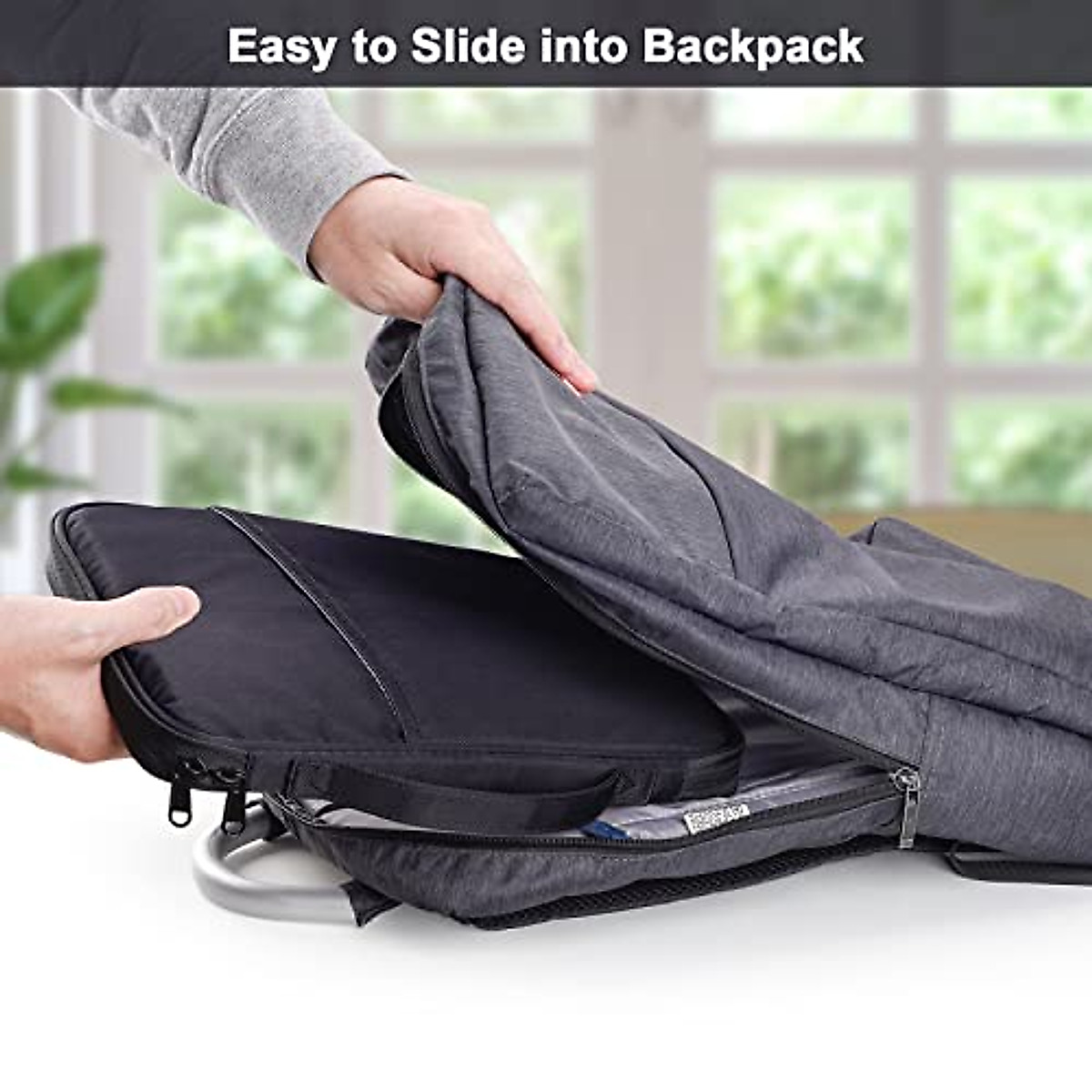 iPad Pro 12.9 Carrying Case Bag, Padded Protective Tablet Sleeve for iPad Pro 12.9 M2/M1/2018-2020, Surface Pro 9/8/X/7/6, 12.4 Galaxy Tab S8/S7+ (Black-12.9)