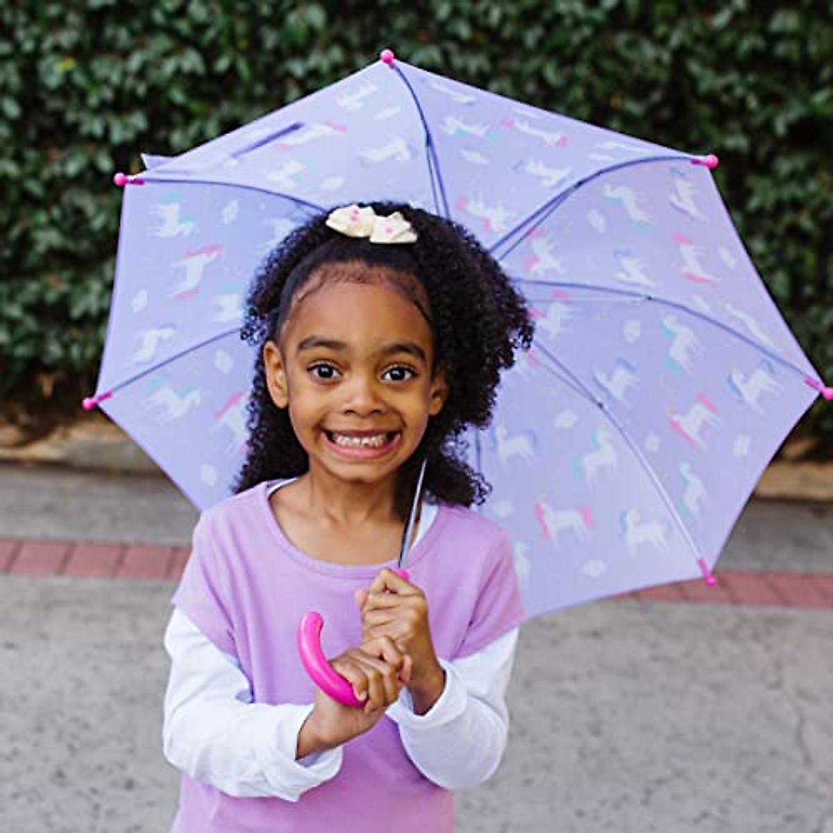 Wildkin Kids 16 Inch Backpack and Umbrella Bundle for On-The-Go Comfort (Unicorn)