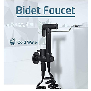 MINJING Bidets Black Bathroom Bidet Toilet Faucet Bidet Mixer Hygienic Shower Shower Single Hole Portable Sprayer
