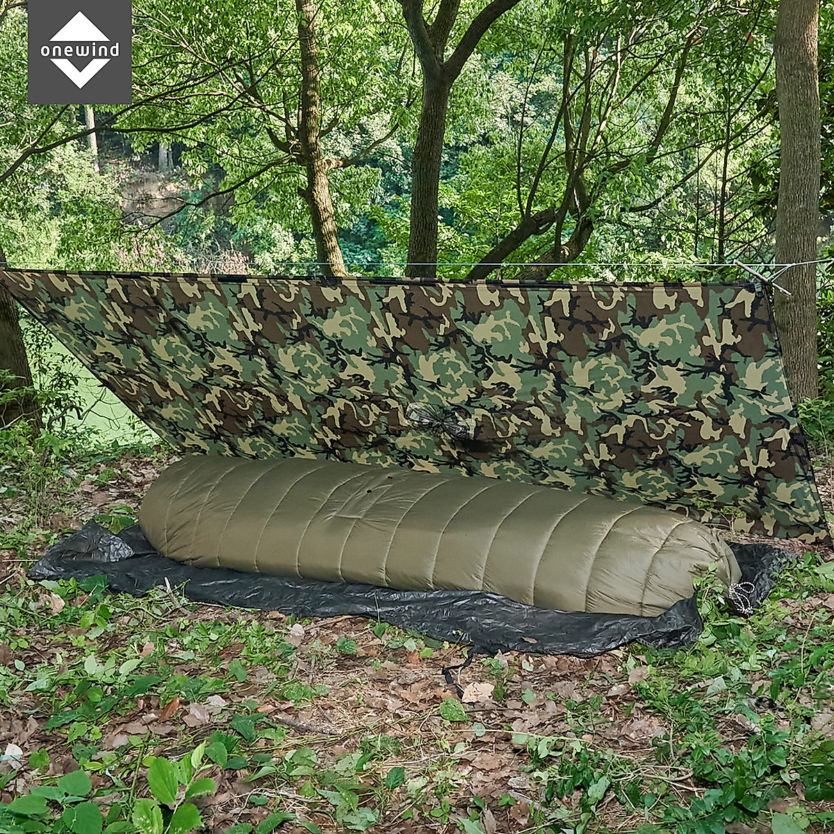 onewind Topquilt with Footbox, Hammock Overquilt Poncho Recycled Nylon Fabric Dupont Sorona Filling, Lightweight Portable Quilt Poncho Camping Sleeping Bag for Camping Backpacking and Hiking, OD Green