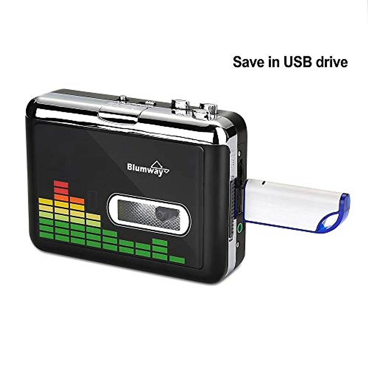 Cassette to MP3 Converter, BlumWay Portable Cassette Recorder Player, Audio Music Cassette Tape to Digital Converter Player with Earphone, No Need Computer