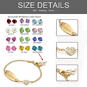 CTIEIP 1/20 cttw Real Diamond Sterling Silver Custom Name Bracelet with heart for Women,Personalized Diamond Name Bracelet (Heart3)