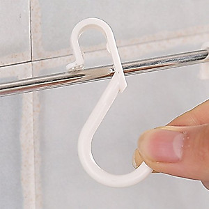 Trycooling Pack of 10 Plastic S Shape Hooks Hanging Clothes Towel Hooks White for Bathroom Kitchen