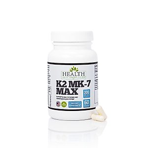 Health As It Ought To Be Vitamin K2 MK7 MAX Extra Strength 300mcg Supplemeny | Soy Free, Proven Bioavailability & Safety | 60 Capsules