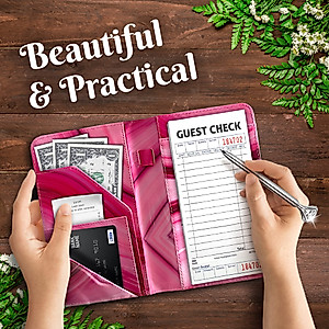 9 Pocket Server Book w/Diamond Pen, Waitress Book w/Money Pocket and Zipper, Waitress Book, Server Books for Waitress, Server Books, Waitress Book Organizer, Server Book Cute, Servers Book
