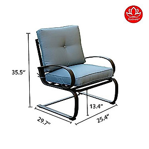 Kozyard Susan 3 PCs Patio Bistro Set Outdoor Furniture for Patio, Garden, and Yard with Cushioned Seats(Blue)