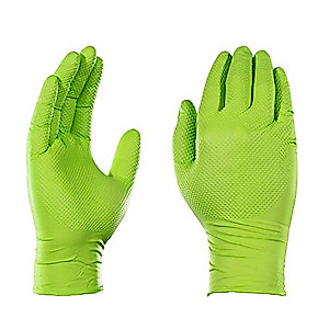 GLOVEWORKS HD Green Nitrile Industrial Disposable Gloves, 8 Mil, Latex-Free, Raised Diamond Texture, X-Large, Box of 100