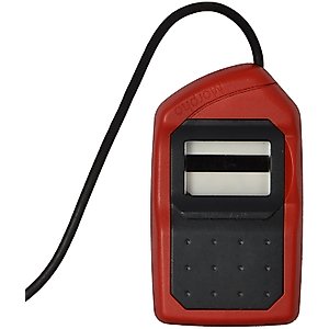 Safran Morpho Mso 1300 E3 Finger Print Scanner, USB, Red and Black