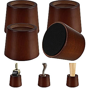 KOIKEY Wooden Furniture Bed Risers - 3 Inch Circle Heavy Duty Furniture Height Extenders Lifts for Sofa Couch Desk Chair Table Base Raising Space, Convenient Store and Cleaning, Pack of 4