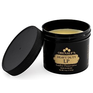 Obenauf's Heavy Duty LP Leather Preservative (4oz)- All Natural Beeswax Oil Conditioner- Rejuvenate Restore & Preserve Sunfaded or Cracked Boots Jackets Saddles Car Auto Upholstery Furniture- USA Made