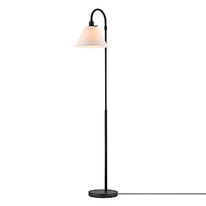 Globe Electric 67397 Barden 58" Floor Lamp, Black, Dark Gray Velvet Shade, On/Off Socket Rotary Switch