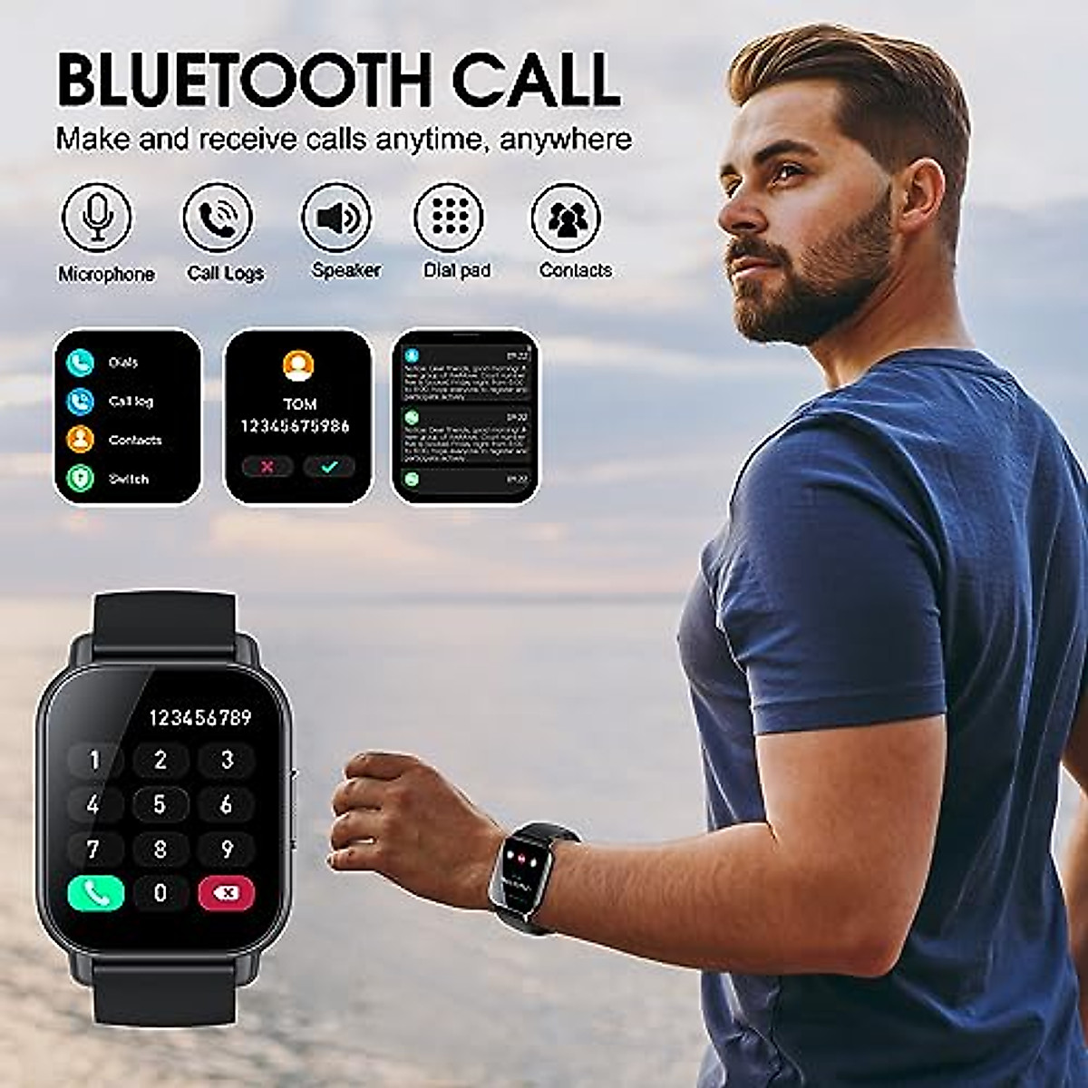 WeurGhy Smart Watch for Men Women(Answer/Make Call), 1.85" HD Fitness Watch with 112 Sport Modes, Activity Tracker with Heart Rate Monitor, IP68 Waterproof Smart Watch Compatible with Android iOS