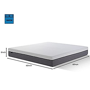 BAENIGHT Gel Memory Foam Mattress ，8 Inch High Rebound Effect Mattress for Relieving Body Pressure，Medium Firm Affordable Bed Mattresses with Replaceable Cover with Zipper (Queen (U.S. Standard))