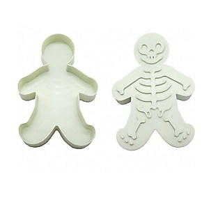 2Pcs Skeleton Cookie Mold, Skull Cookies Stampers SWEET SPIRITS Day of the Dead Cookie Cutter Gingerdead Men Cookie Cutter Halloween Christmas Bakeware Supplies