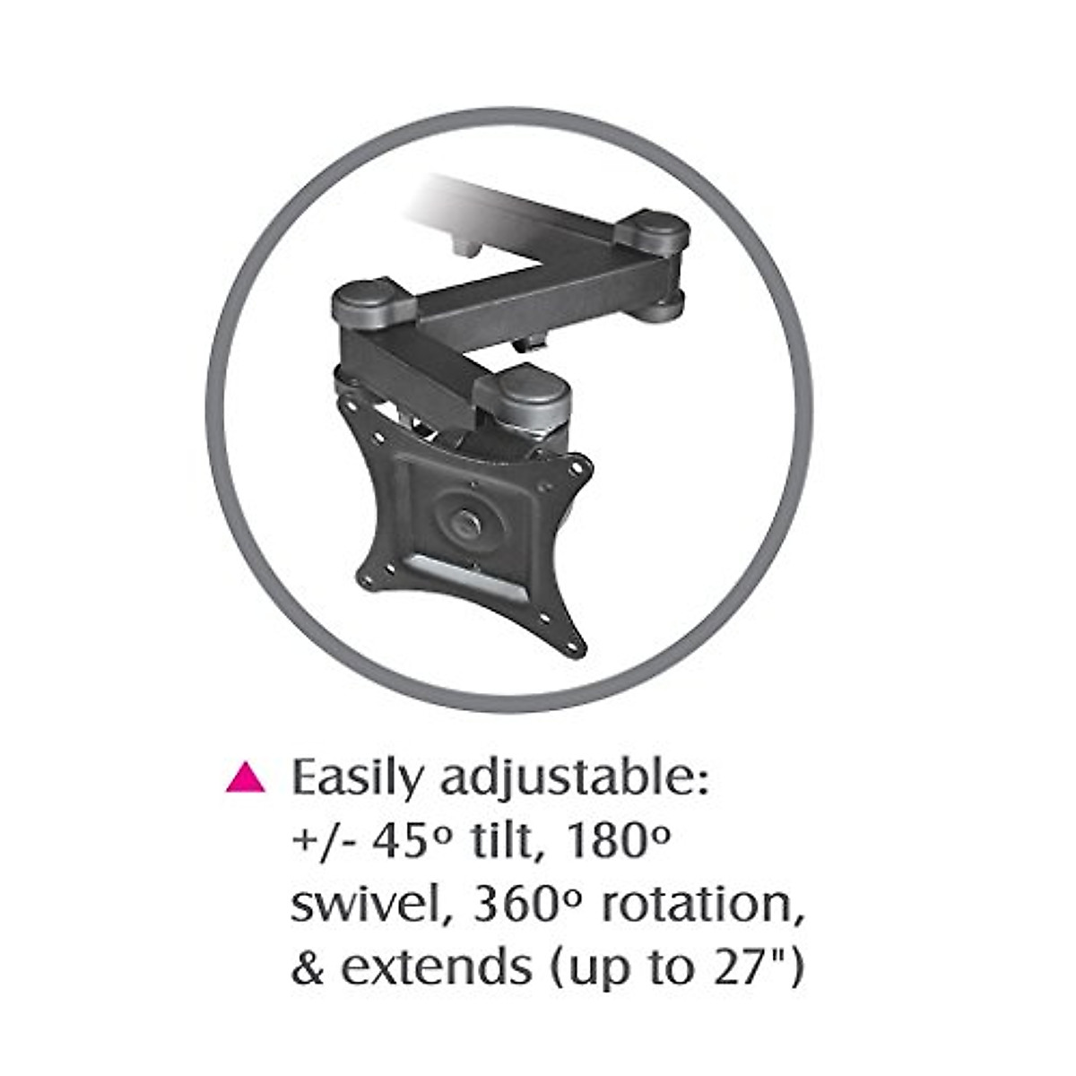 SIIG Articulating Adjustable Quad 4-Monitor Desk Mount - Fits 13" to 27" Monitors - (CE-MT0S12-S1)